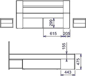 Casarredo - Komfort nábytek Ložnice MILO II (postel 140, skříň)