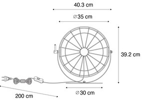 Průmyslová stolní lampa černá nastavitelná - Hanze