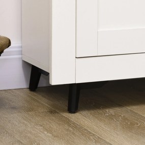 HOMCOM Kuchyňský bufet - Pomocný nábytek do kuchyně a TV stolek se 2 šuplíky, 3 dveřmi a nastavitelnou policí pro jídelnu a obývací pokoj 117x35x80 c…