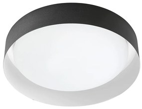 Linea Light Crew_2, stropní svítidlo s černo-bílým límcem, 17W LED 3000K, prům. 33cm