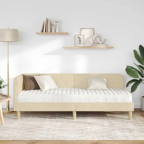 Rohový rám postele Krémová 80 x 200 cm textil 3394107