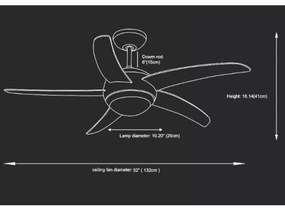 Stropní ventilátor 2xE27/20W/230V + DO