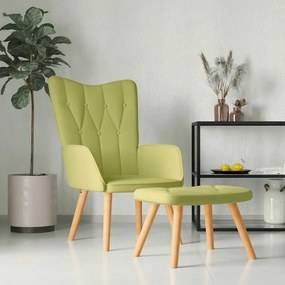 Relaxační křeslo se stoličkou zelené textil 327539