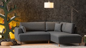 Hanah Home rohová pohovka FELIX tmavě šedá pravá 825BLC1374