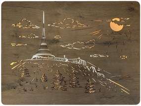 Li-Go "Ještěd" světelný obraz 230V 90x62cm provedení povrchu: dub