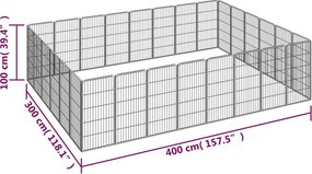 28panelová ohrádka pro psy černá 50 x 100 cm práškovaná ocel 3115963