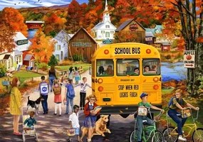 BLUEBIRD Puzzle Školní autobus / 2000 dílků / 98x69 cm