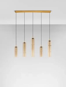 Designový lustr Sano 5 line Zlatá