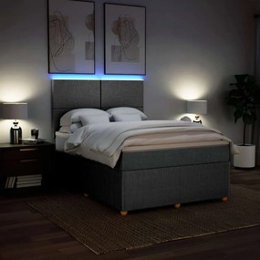Box spring postel s matrací světle šedá 140 x 190 cm textil 3294344