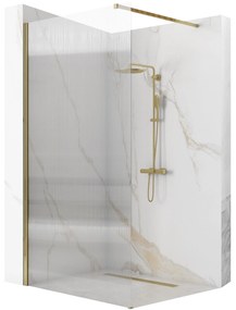 Rea Aero Intimo, sprchová zástěna 100x200 cm, 8mm čiré sklo, zlatá matná profil, REA-K4126
