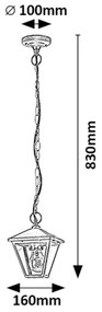 Rabalux 7149 - Venkovní lustr na řetězu PARAVENTO 1xE27/40W/230V IP44