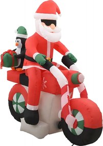 Vánoční nafukovací Santa Claus na motorce s LED IP44 160 cm 289304