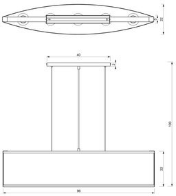 Lustr na lanku KAGA 5xE27/60W/230V černá/zlatá