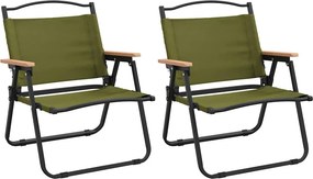Kempingové židle 2 ks zelené 54 x 43 x 59 cm oxfordská látka 319483