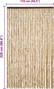 Závěs proti hmyzu béžový 118 x 220 cm Chenille 315137