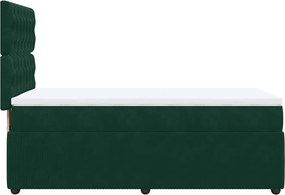 Box spring postel s matrací tmavě zelená 100x200 cm samet 3294571
