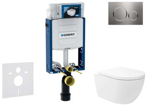 Geberit Kombifix - Set předstěnové instalace, klozetu Oudee Vortex a sedátka softclose, tlačítko Sigma20, nerez SANI15CA6106