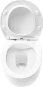 Rea Lars, závěsná WC mísa Rimless 50x37x29 cm včetně sedáku s pomalým zavíráním, bílá, REA-C9500