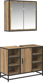 Sada koupelnového nábytku 2 ks Artisanový dub 80 x 33 x 60 cm 3402460