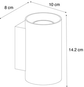 Moderní nástěnné svítidlo tmavě bronzové kulaté 2-světlo - Sandy