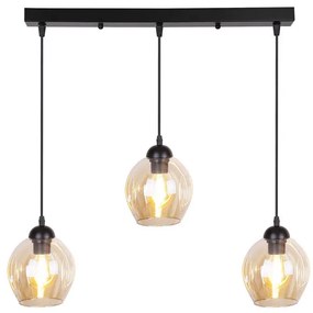 Černo-hnědý závěsný lustr Aspa pro žárovku 3x E27 - Candellux