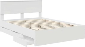 Rám postele se zásuvkou Bílá 160 x 200 cm Inženýrské dřevo 3407963