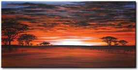 Obraz K nočnímu času (1dílný) - africká příroda při západu slunce