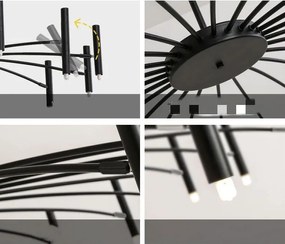 Toolight, stropní lampa 15xG9 APP1196-15CP, černá, OSW-40113