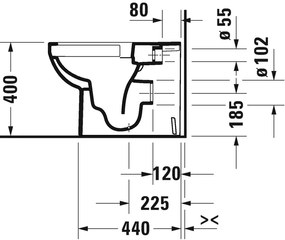 Duravit No.1 - Stojící WC, Rimless, bílá 20090900002