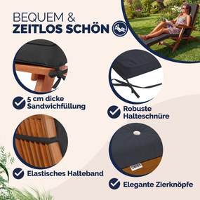 Detex Antracitový polstr na lehátko 173×43×6 cm – Detex®