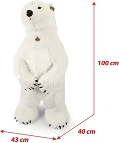 RAPPA Plyšový medvěd lední 100 cm / ECO-FRIENDLY / od 0 měsíců