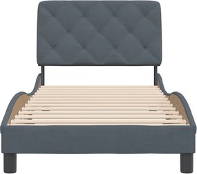 Rám postele bez matrace tmavě šedá 80 x 200 cm samet 3207888