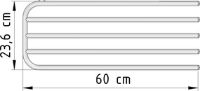 Aqualine sušák 4 ručníků na otopná tělesa délka 60 cm 25-03-SV460 bílá