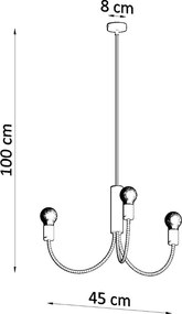 Sollux Lighting Lustr PICCOLO 3 černý