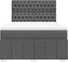 Box spring postel s matrací tmavě šedá 160x200 cm textil 3291727