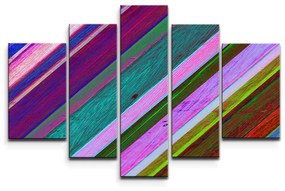Sablio Obraz - 5-dílný Nabarvené dřevo - 125x90 cm