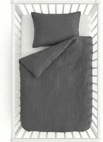 Kvalitex Dětské mušelínové povlečení tmavě šedé 90x135, 45x60cm 1x 90/135, 1x 45/60cm