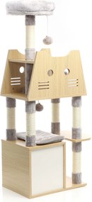 Škrabadlo pro kočky fudajo – 126 cm, Dřevo (64246)