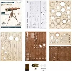 RoboTime 3D dřevěné mechanické puzzle Pirátský dalekohled / od 14 let