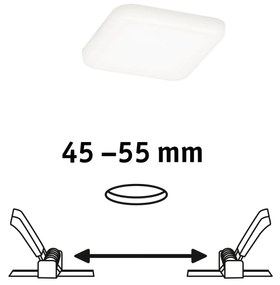 Paulmann 92396 Veluna VariFit, hranaté zápustné svítidlo, 4,5W LED 4000K, 7,5x7,5cm, IP44