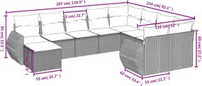 vidaXL 10dílná zahradní sedací souprava s poduškami polyratan [3257498]