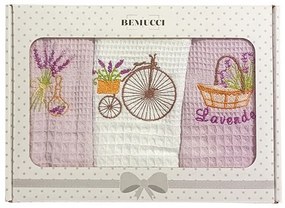 Vesna | Set vaflových utěrek v krabičce LAVENDER 40x60 cm 3 kusy