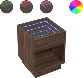 Noční stolek s Infinity LED hnědý dub 40 x 40 x 50 cm 3284083