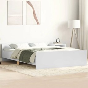 Rám postele s hlavovým a nožním čelem bílý 150 x 200 cm 3203754