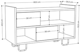 Botník TROY 53,5x83,5 cm šedá