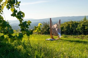 Houpací sedačka La Siesta Cumbia Comfort Outdoor ke stojanu Udine almond