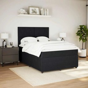 Box spring postel s matrací černá 160x200 cm samet 3292378
