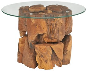 Konferenční stolek masivního teak naplavené dřevo 60 cm - Default Title