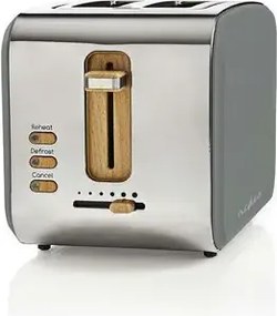 NEDIS KABT510EGY - Topinkovač Šedá / 2 Široké Otvory / Soft-Touch
