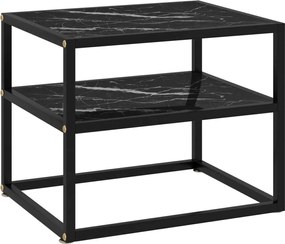 vidaXL Konzolový stolek 50 x 40 x 40 cm tvrzené sklo [322854] Barva: Černobílý